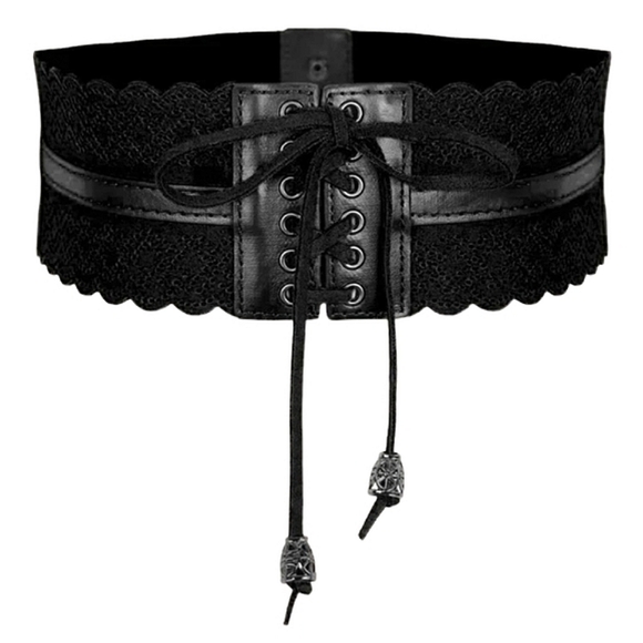 Accessories | Black Scalloped Edge Wide Width Belt | Poshmark